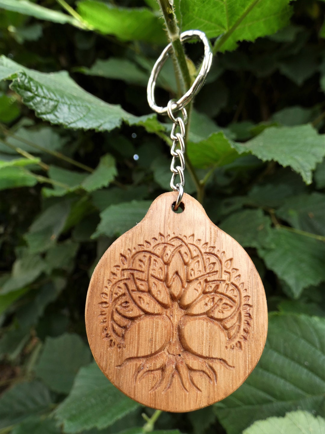 Tree of Life Keyring, Key Ring, Keychain, Key Chain, Wood, Wooden, Oak ...