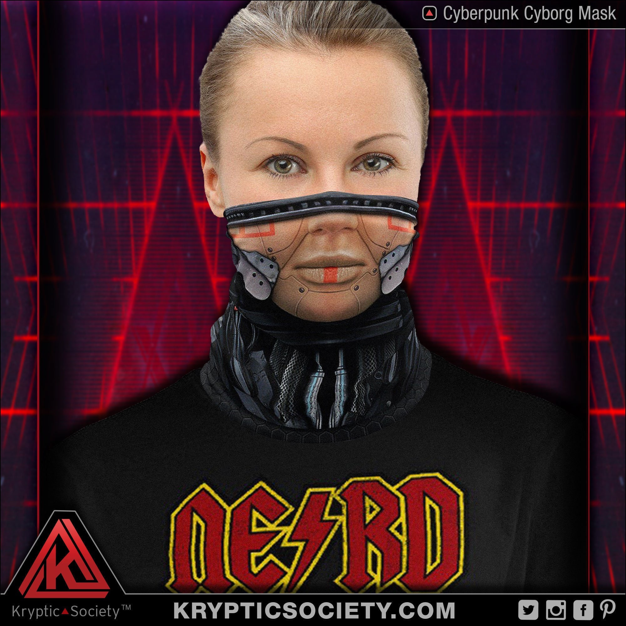 Cyberpunk Face Mask | Cyborg Android Robot Neck Gaiter // UNISEX // USA ...