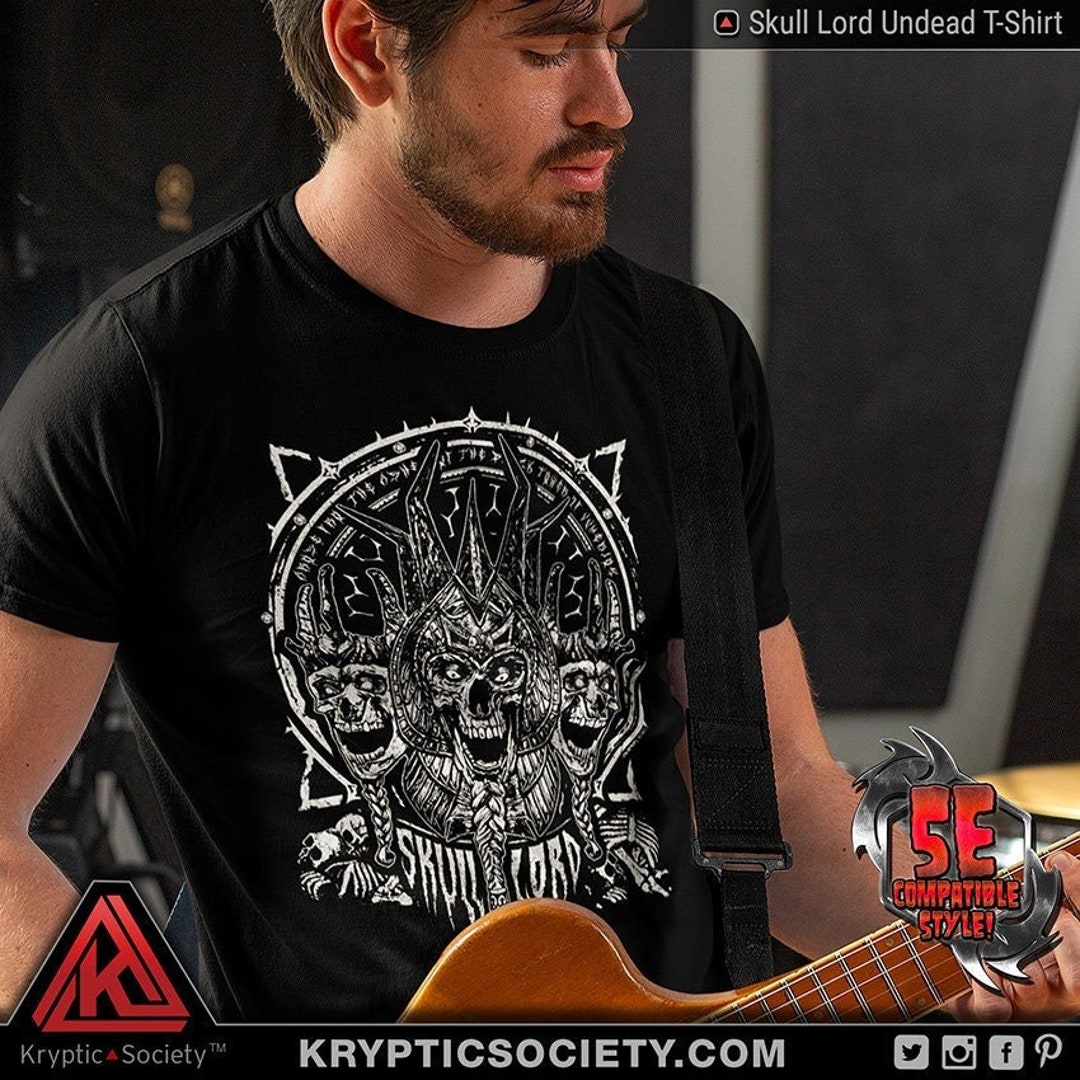 -shirt Lich Skull Lord Undead Monster OSR D&D RPG | T-shirt squelette ...