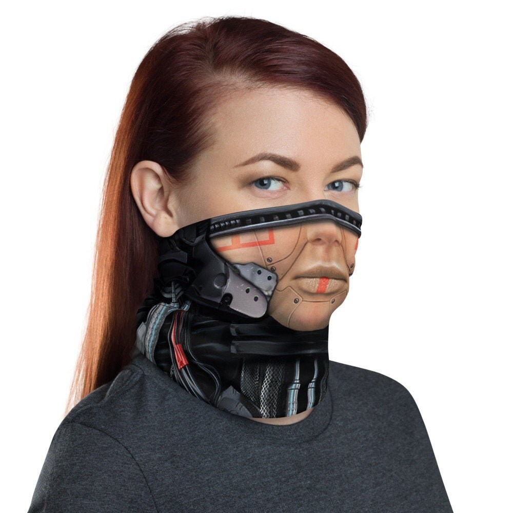 Cyberpunk Face Mask Cyborg Android Robot Neck Gaiter // - Etsy