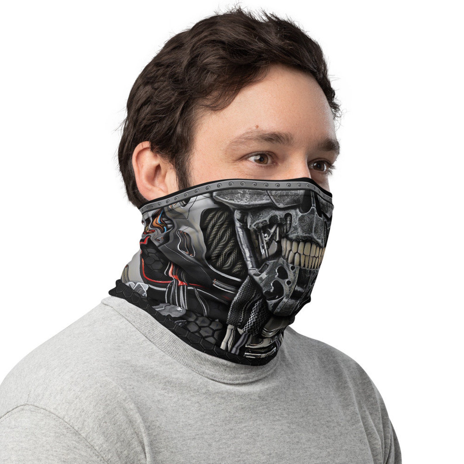 Cyberpunk Face Mask | Android Cyborg Robot Neck Gaiter // UNISEX // USA ...