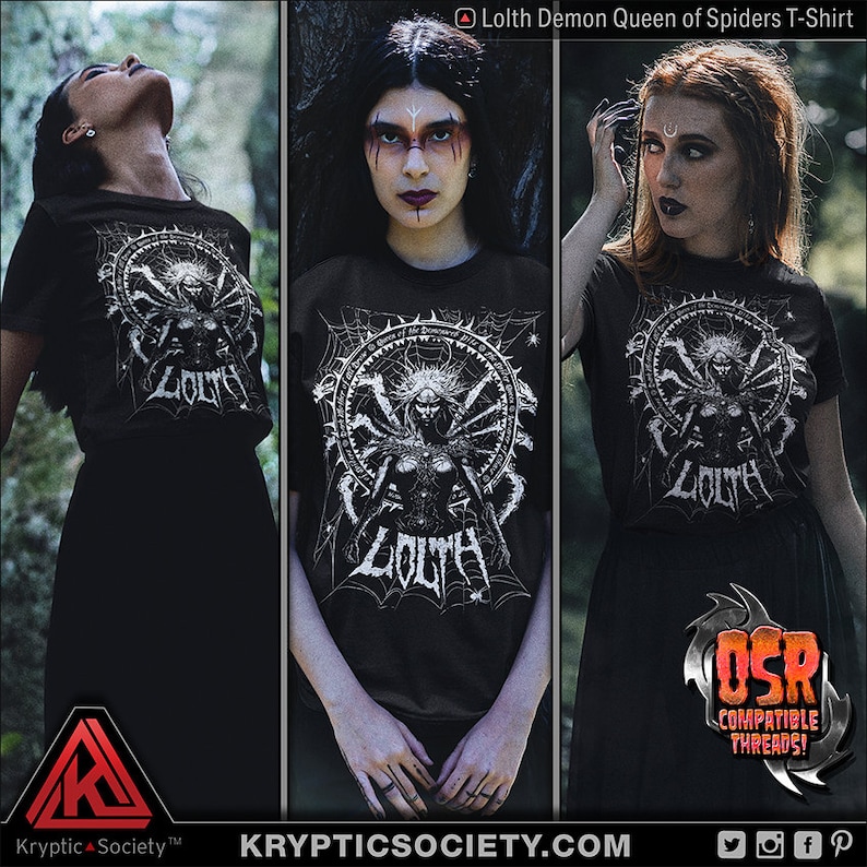 Lolth Dnd RPG T-shirt Queen of Spiders OSR 5E D20 Tabletop - Etsy