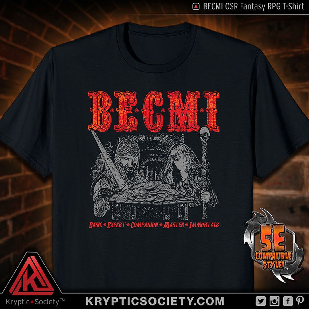 BECMI OSR Dnd Rpg T-shirt | 5E D20 Tabletop Fantasy Gamer Tee // Unisex ...