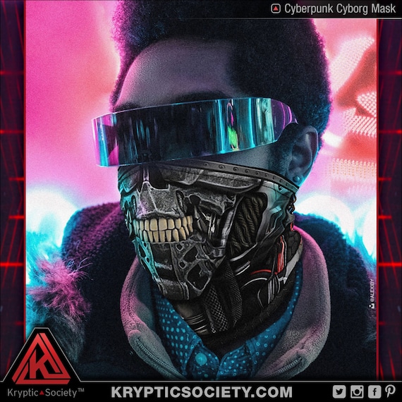 Cyberpunk Face Mask Android Cyborg Robot Neck Gaiter // | Etsy