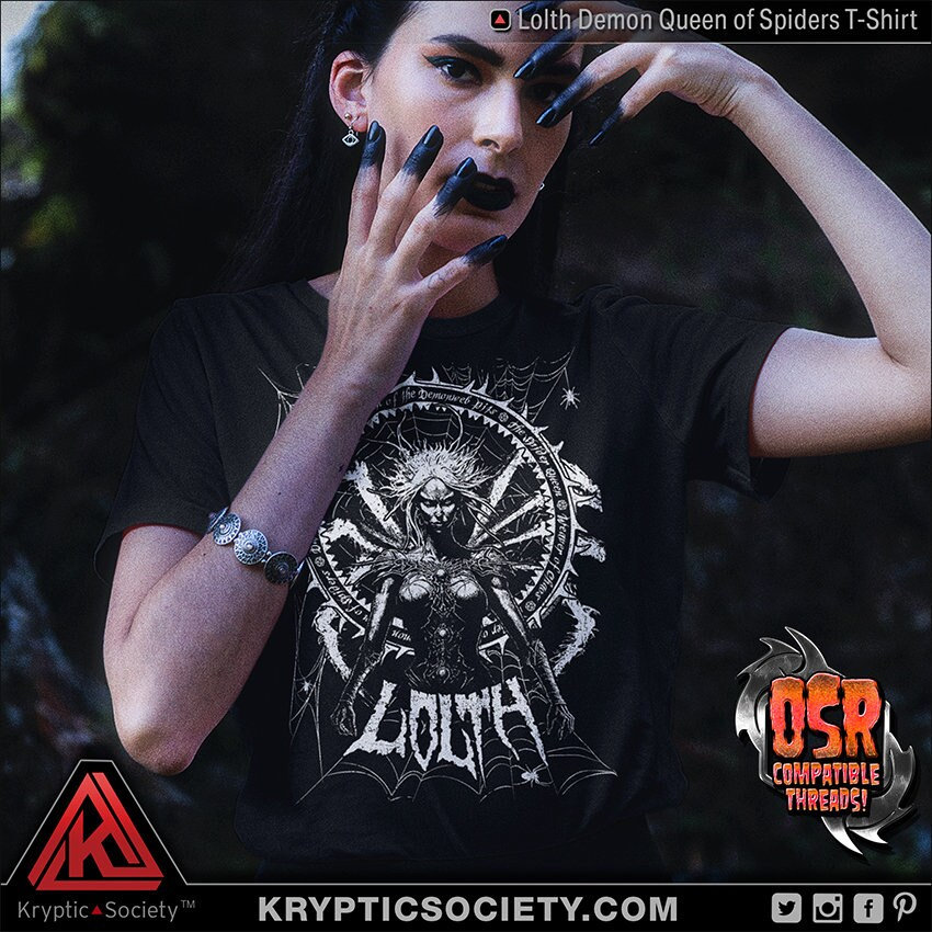 Lolth Dnd RPG T-shirt | Queen of Spiders OSR 5E D20 Tabletop Fantasy ...