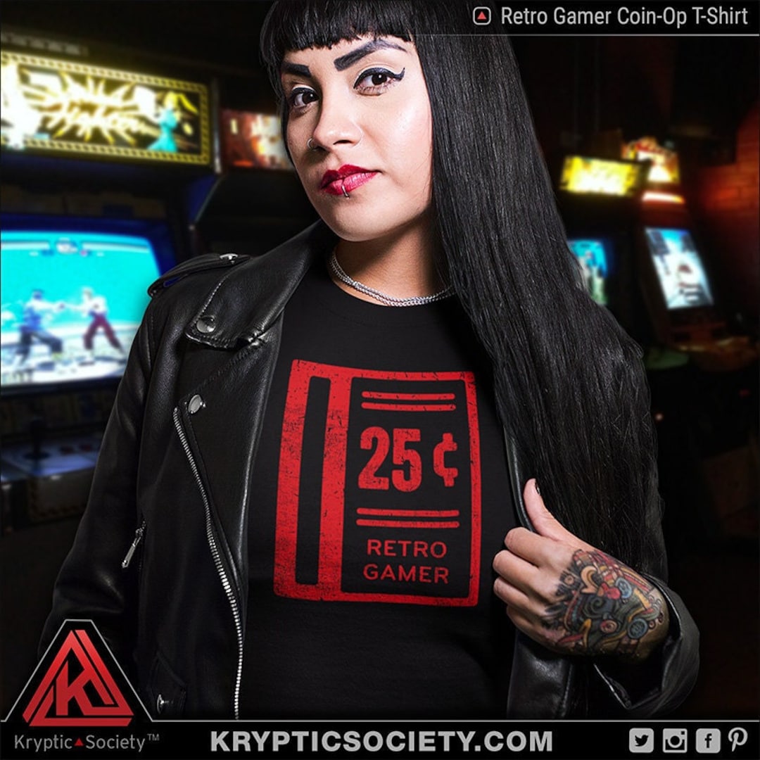 Retro Gamer Coin Slot T-shirt | Classic Arcade Coin-op Video Game Tee ...