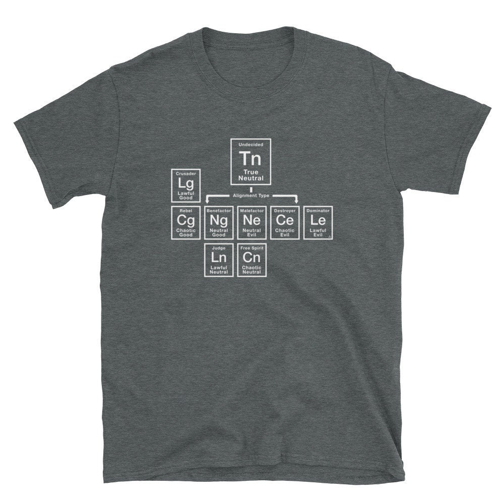 Periodic Table of Alignment RPG T-shirt | OSR 5E Dnd Fantasy Tabletop ...