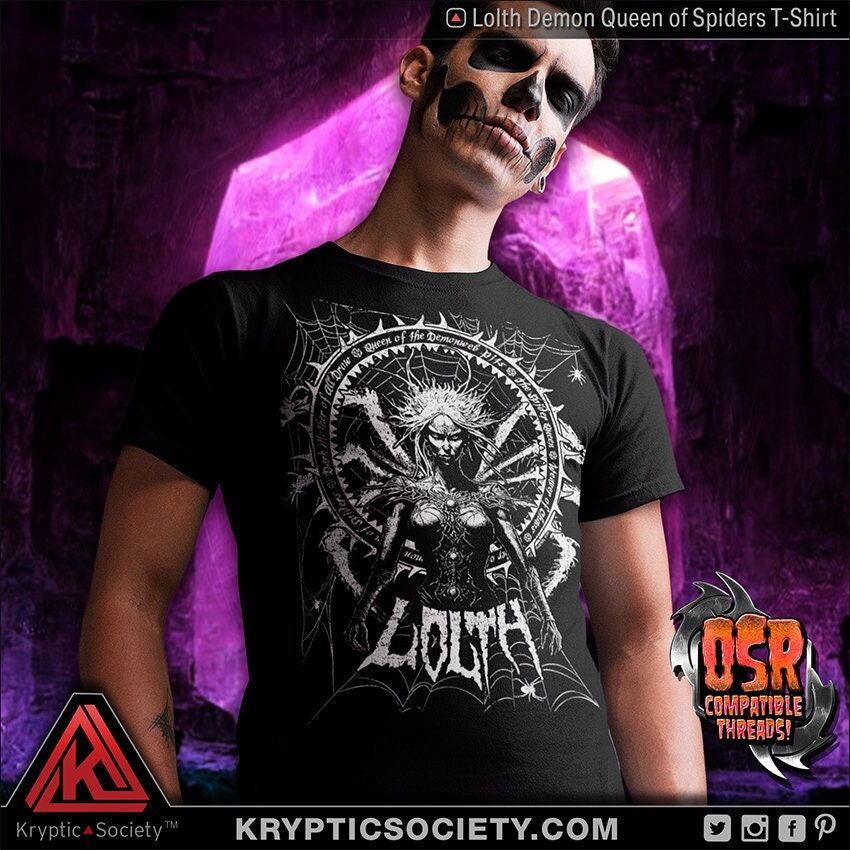 Lolth Dnd RPG T-shirt | Queen of Spiders OSR 5E D20 Tabletop Fantasy ...