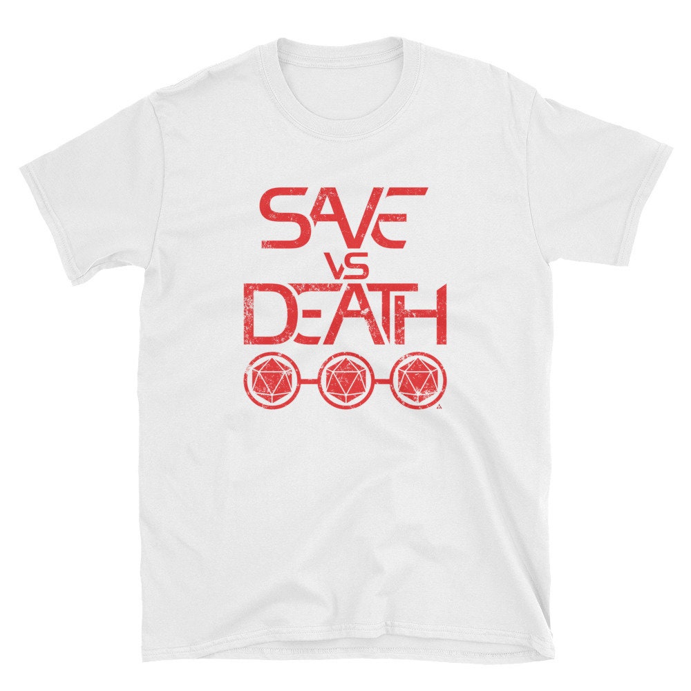 Save VS Death Dnd RPG T-shirt | 5E D20 Tabletop Fantasy Saving Throw ...
