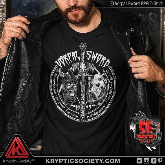 Vorpal Sword OSR Dnd RPG T-shirt Black Metal Style Skeleton - Etsy