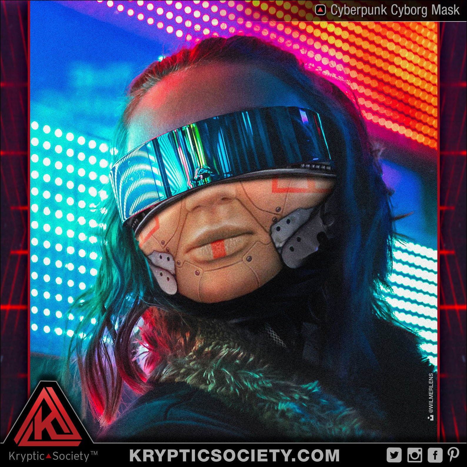 Cyberpunk Face Mask Cyborg Android Robot Neck Gaiter // UNISEX // USA ...