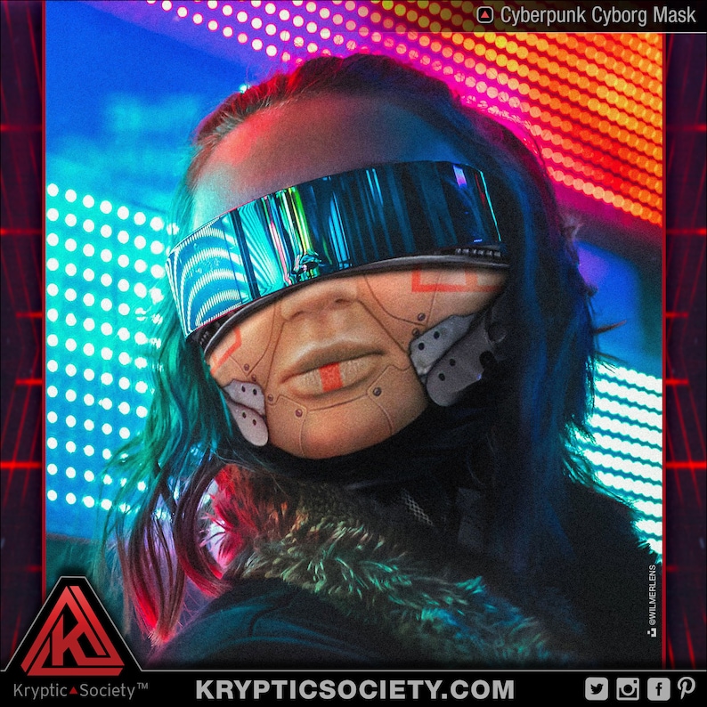 Cyberpunk Face Mask Cyborg Android Robot Neck Gaiter // - Etsy Denmark