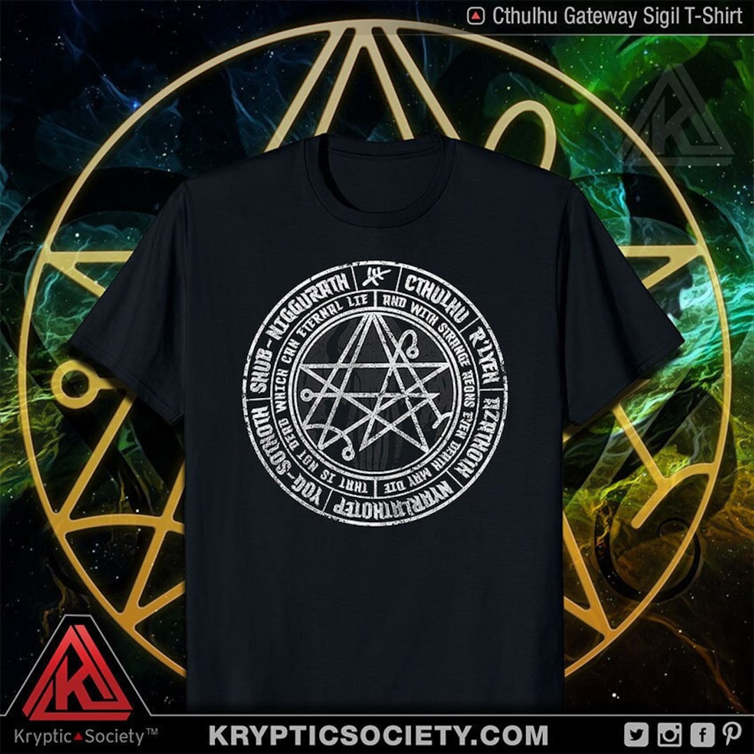 Cthulhu Gateway Sigil Magic Circle T-shirt | HP Lovecraft Cosmic Horror ...