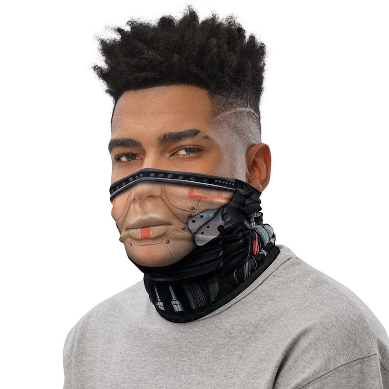 Cyberpunk Face Mask Cyborg Android Robot Neck Gaiter // | Etsy