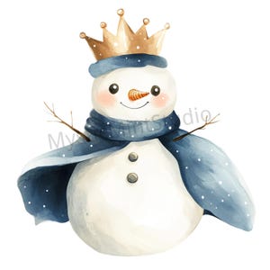 Watercolor Snowman Clipart | Cute Christmas Clipart | Christmas Snowman ...