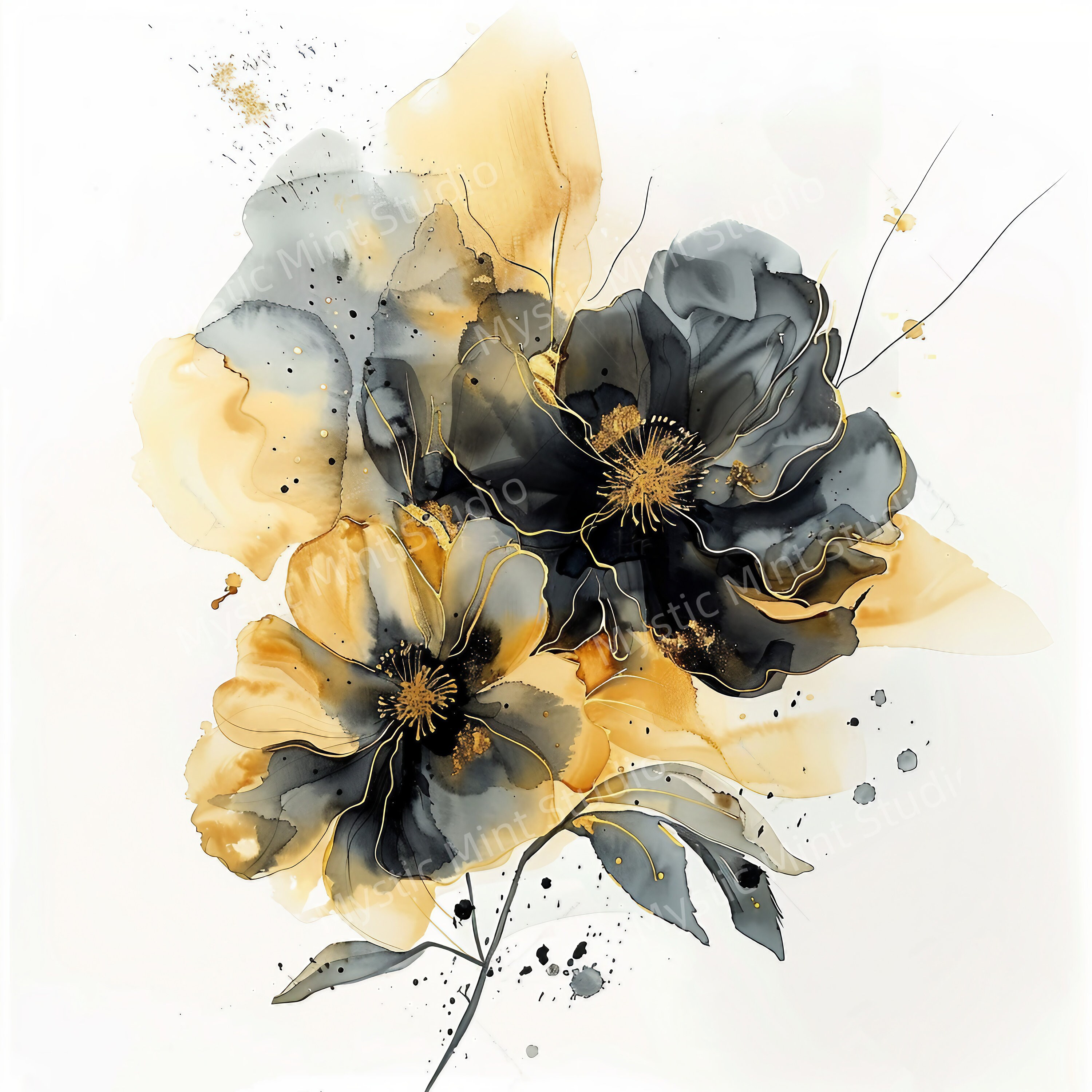 22 High-resolution Jpgs Watercolor Flower Digital Download for Crafting ...