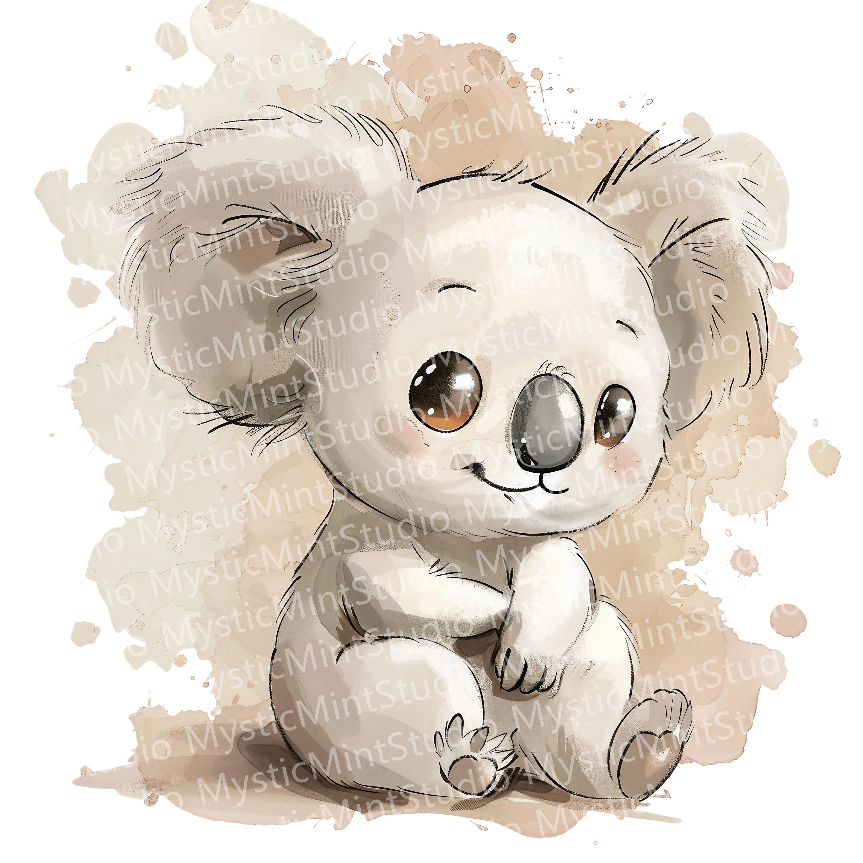 Cute Koala Clipart, 25 High-resolution Pngs and Jpgs, Instant Download ...