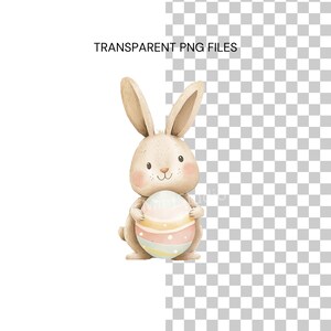 Watercolor Easter Bunny Clipart | Easter Egg Clipart | Cute Bunny ...