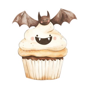 Halloween Cupcake Clipart, Cute Halloween Clipart, Halloween Dessert ...