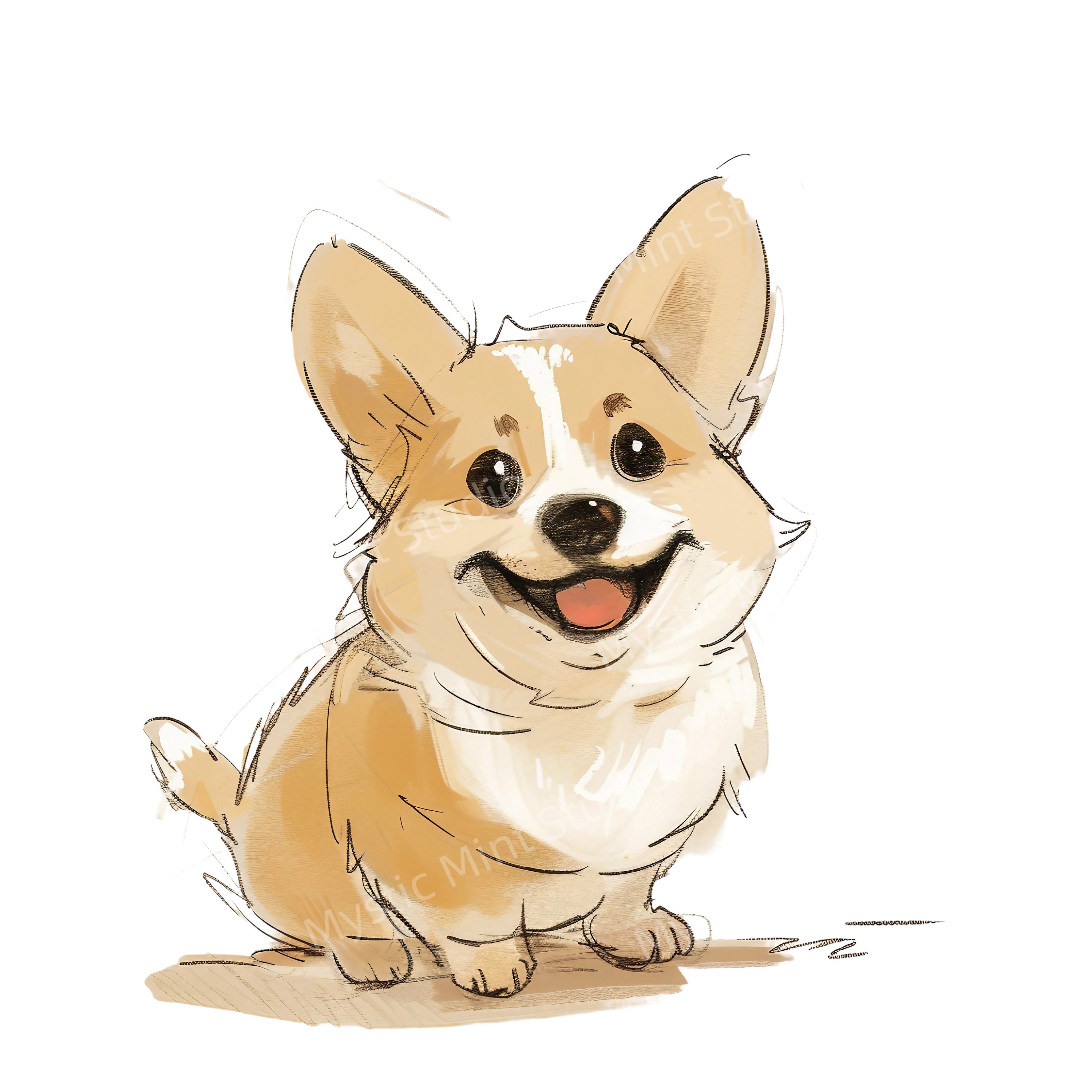 Cute Corgi Collection: High-quality PNG JPG Digital Bundle of 18 Corgi ...