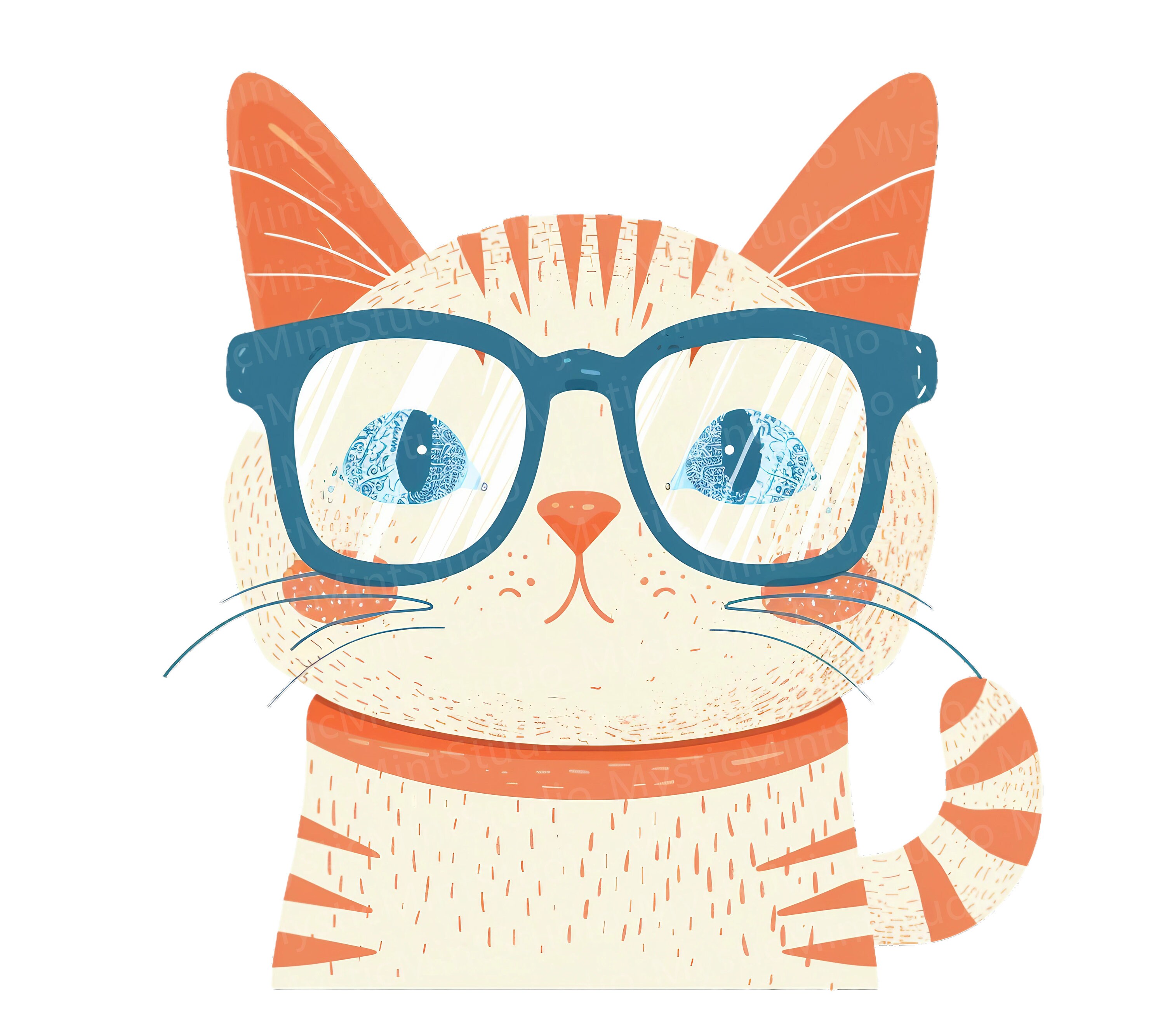 71 High-quality PNG and JPG Cute Cats Kitties Wearing Glasses Clipart ...