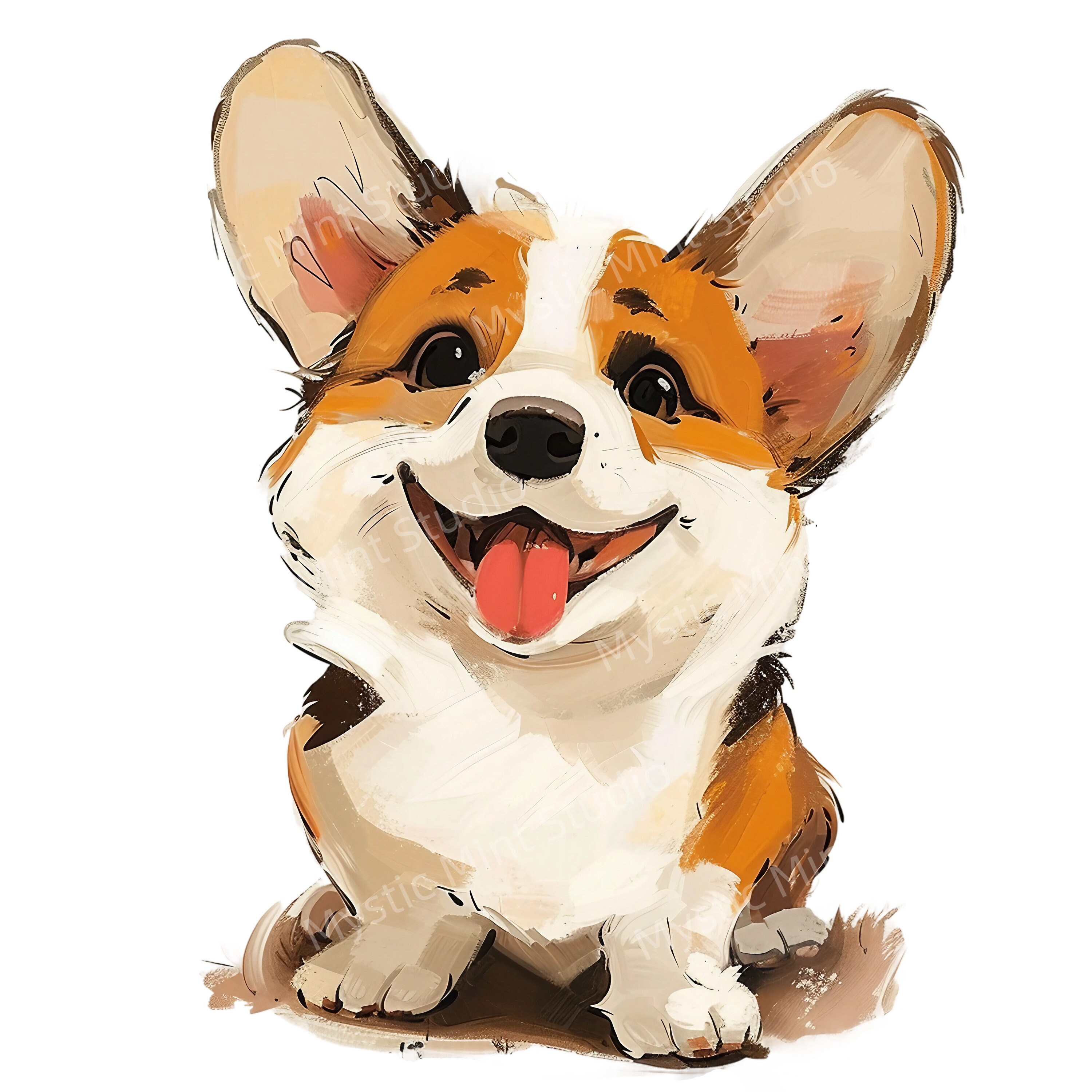Cute Corgi Collection: High-quality PNG JPG Digital Bundle of 20 Corgi ...