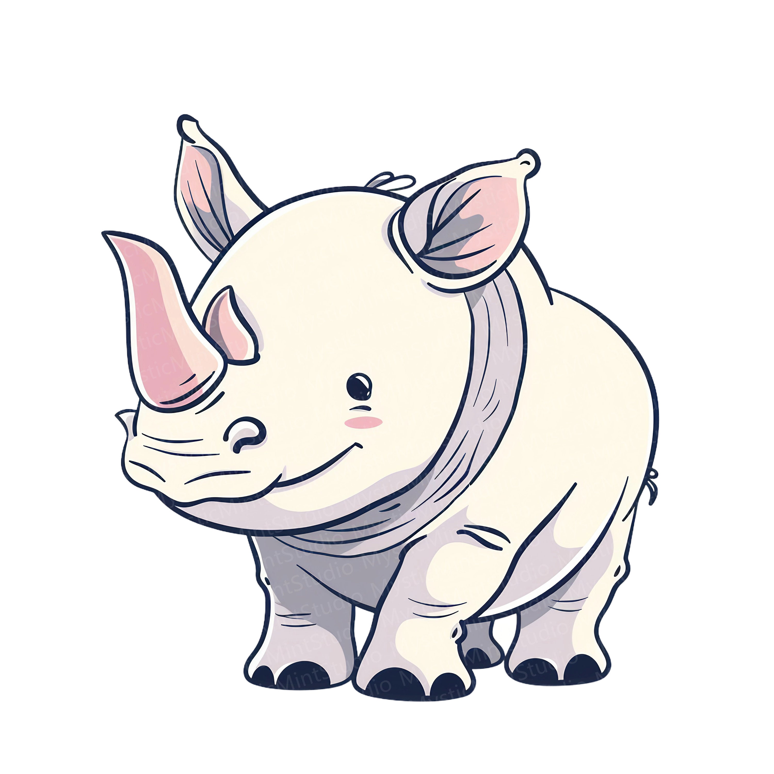 27 Cute Rihnos Collection: High-quality PNG JPG Digital Bundle of Baby ...