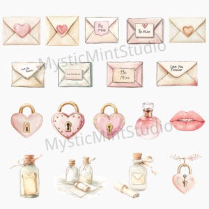 Watercolor Valentines Clipart | Boho Valentines Clipart | Cute ...