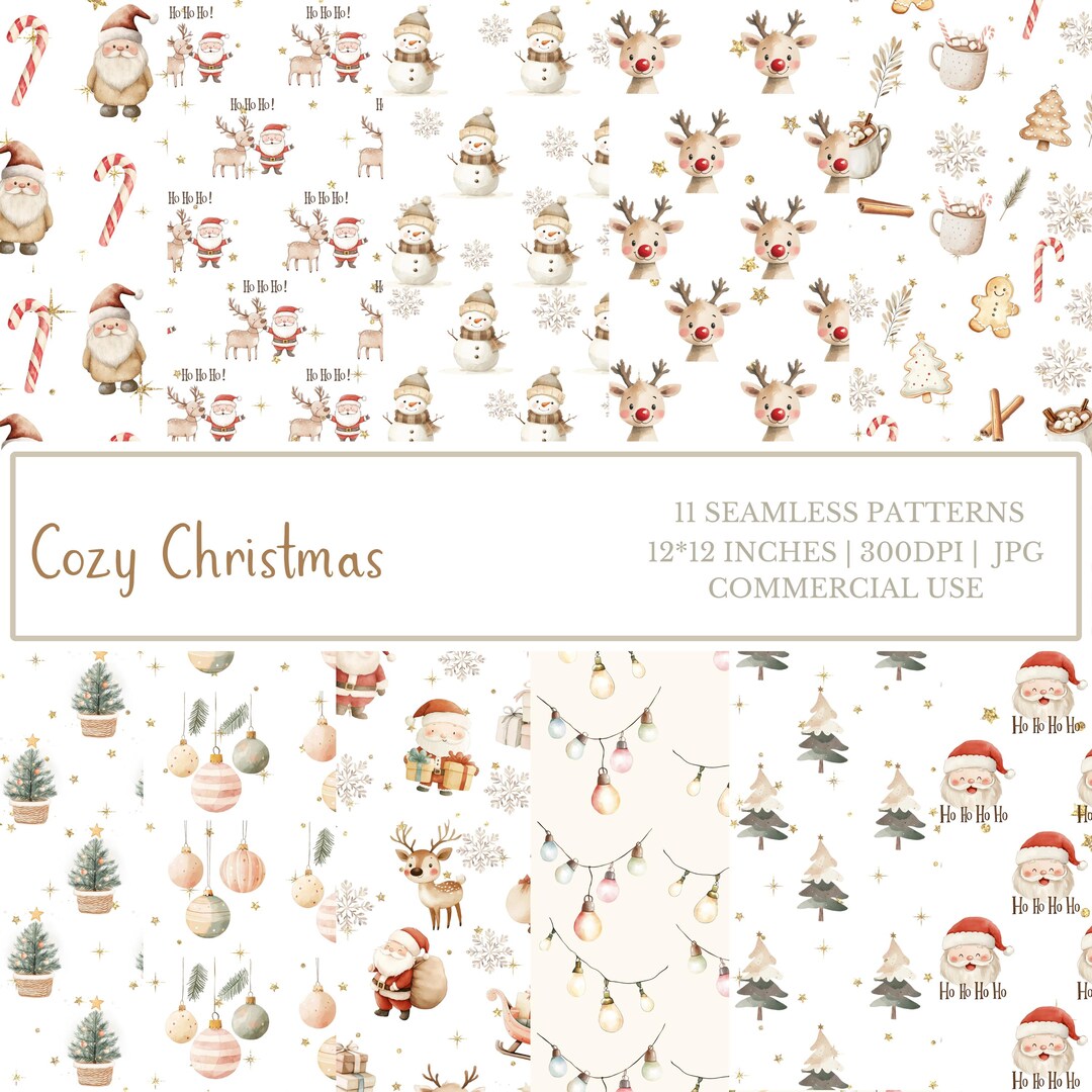 Christmas Digital Paper | Seamless Christmas Pattern | Christmas ...