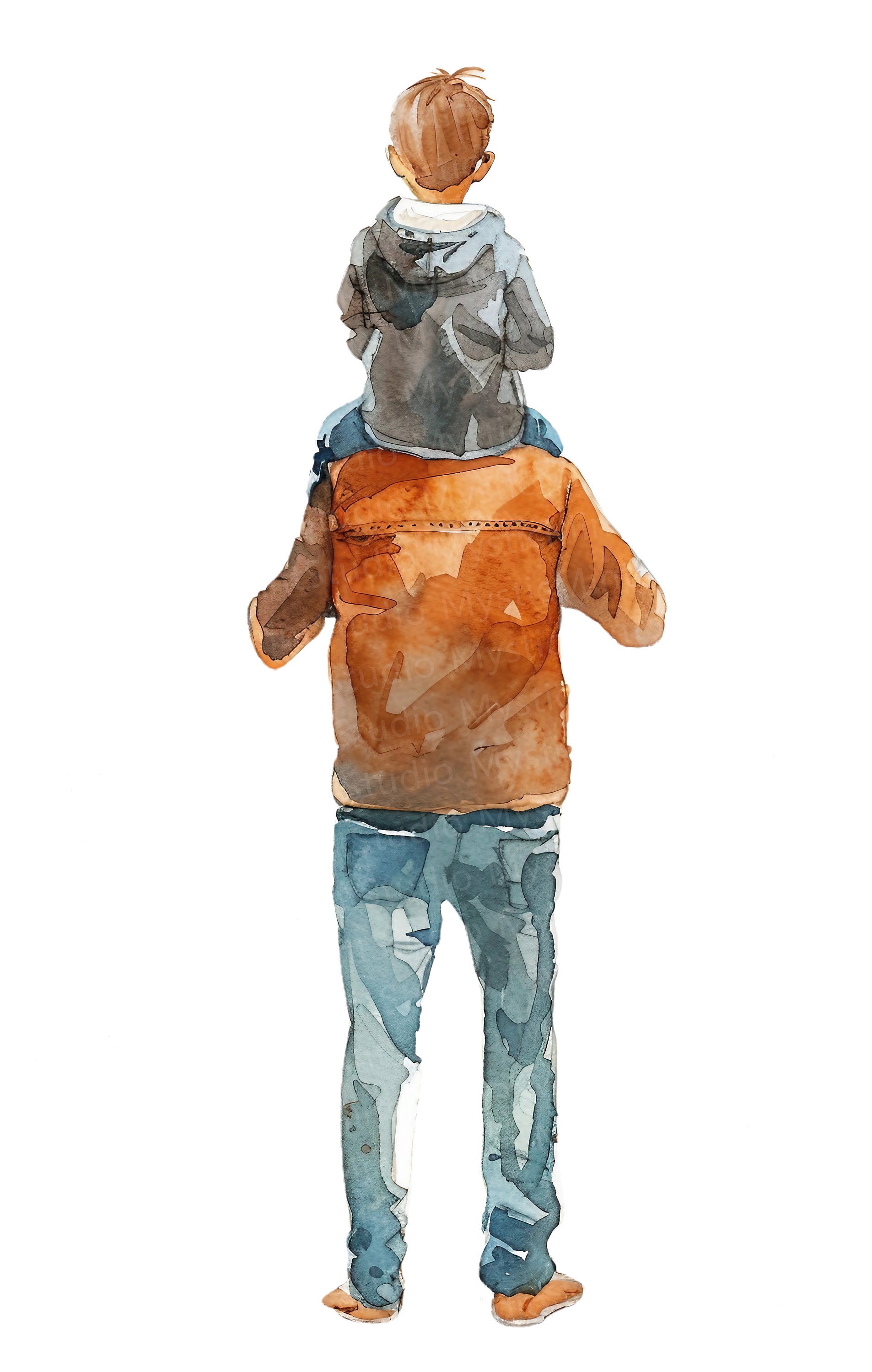 59 Happy Father's Day Watercolor Clipart Bundle for Crafts Gifts Father ...