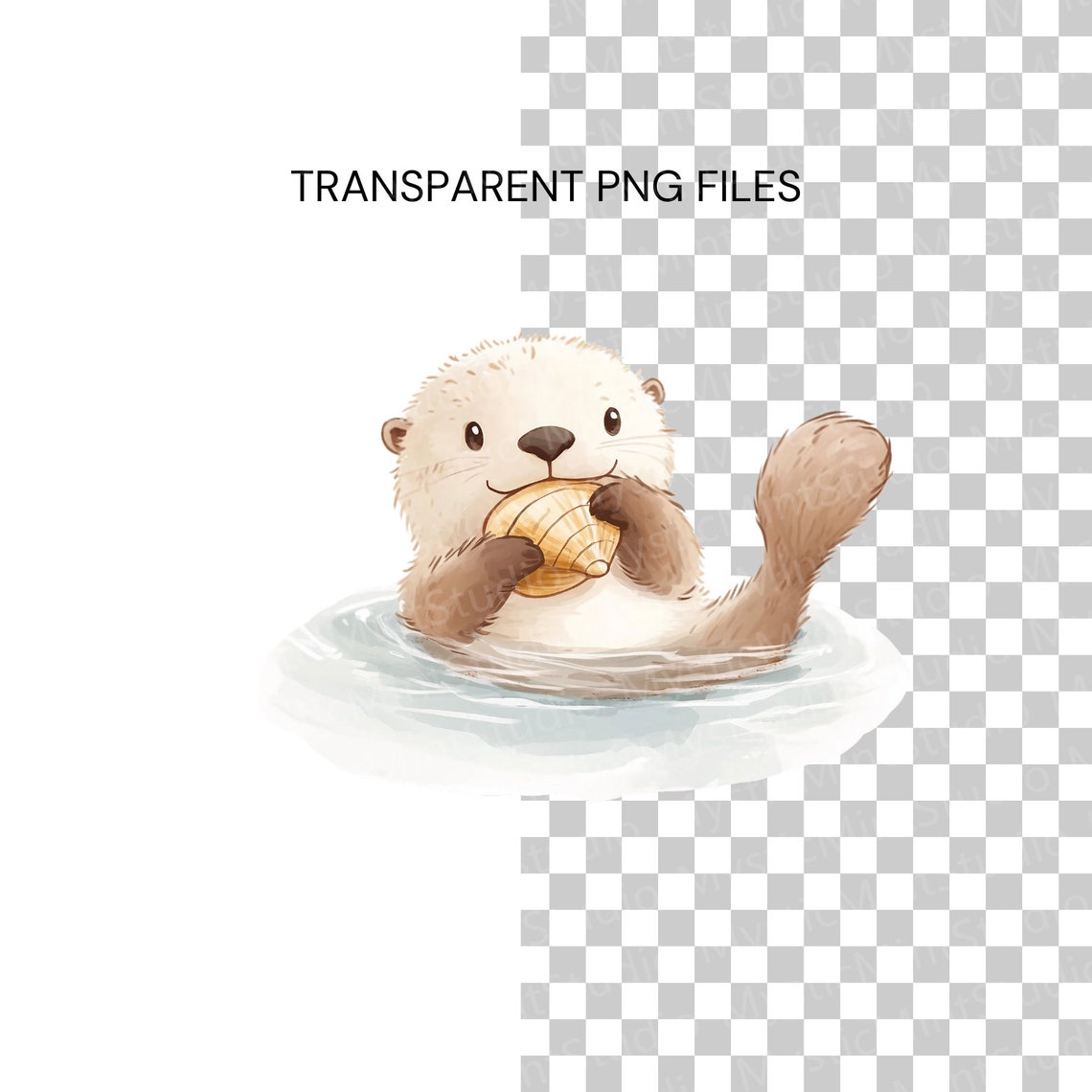 Watercolor Cute Otter Clipart,sea Otter Clipart|nursery Clipart,crafts ...
