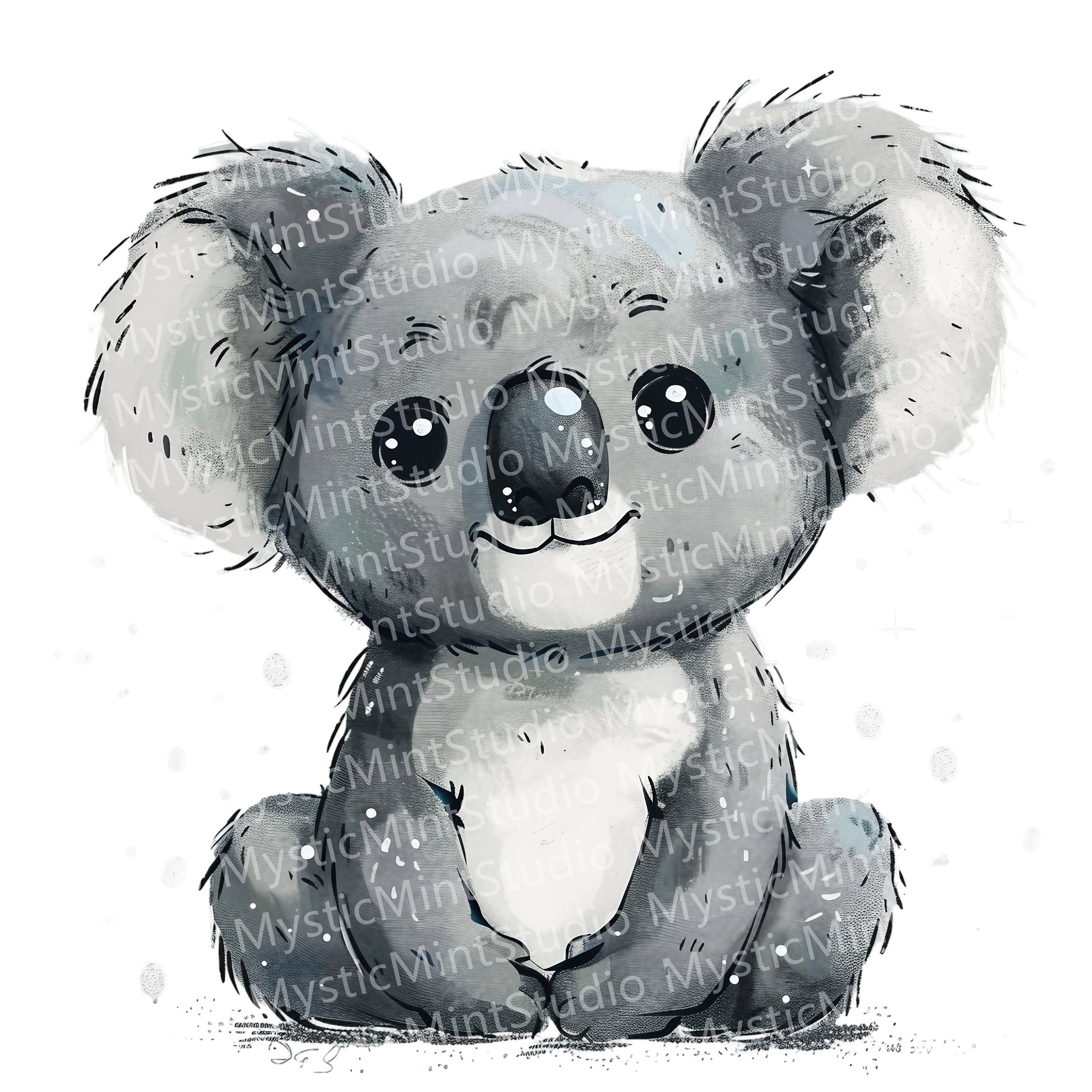 Cute Koala Clipart, 25 High-resolution Pngs and Jpgs, Instant Download ...