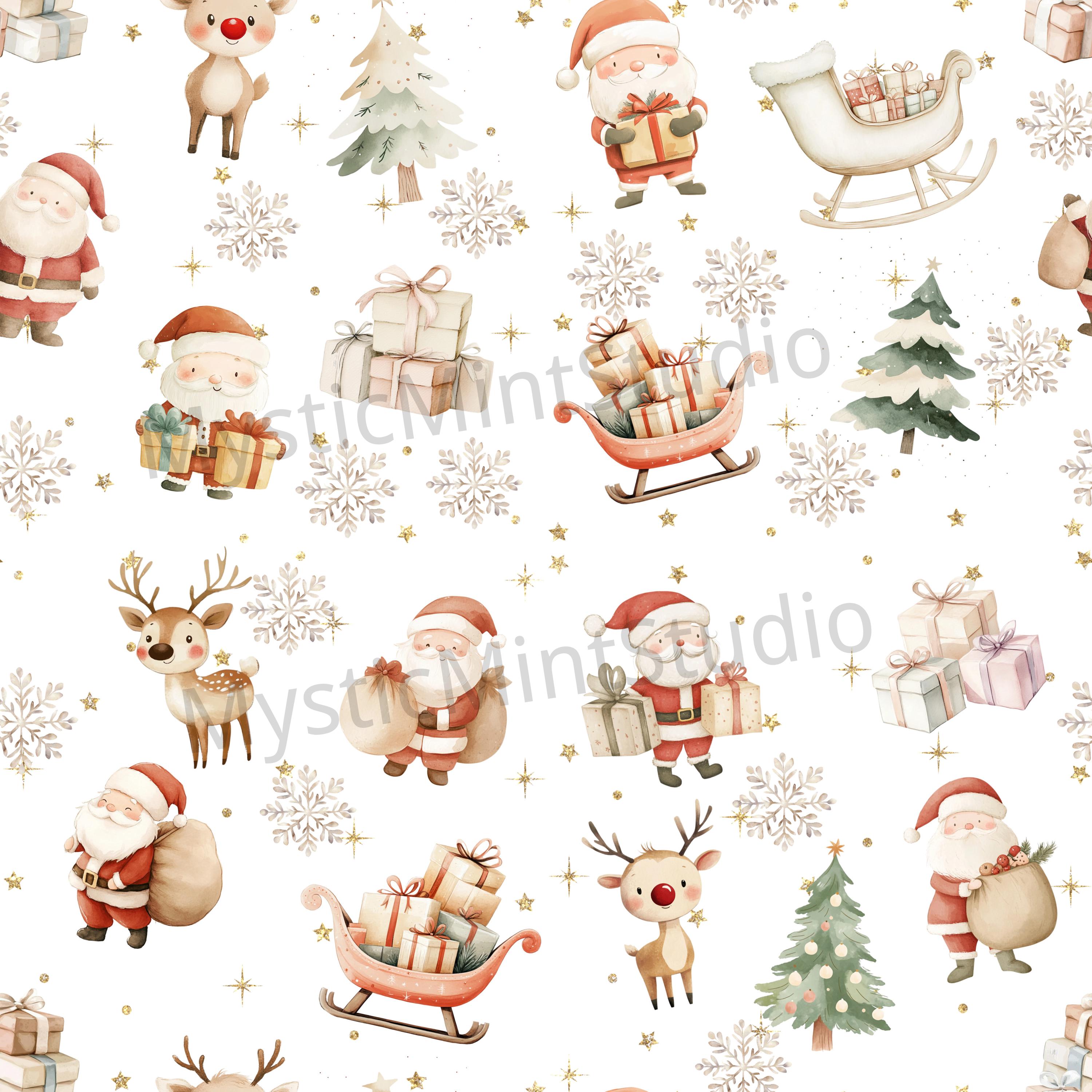 Christmas Digital Paper | Seamless Christmas Pattern | Christmas ...