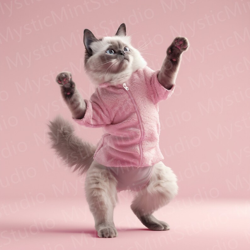 38 Funny Dancing Cats Collection: High-quality PNG JPG Digital Bundle ...