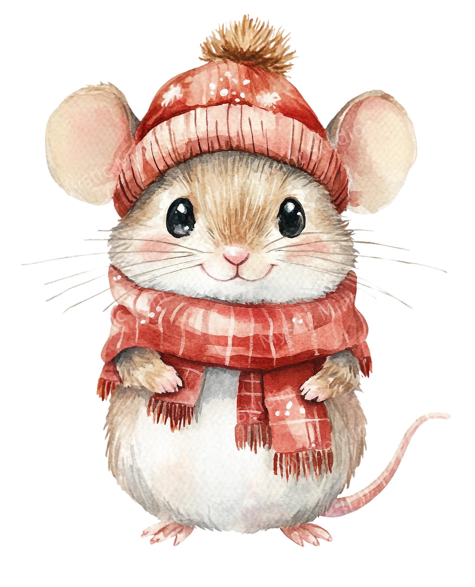 Woodland Christmas Clipart, Watercolor Winter Animals, 337 Pngs, Cute ...