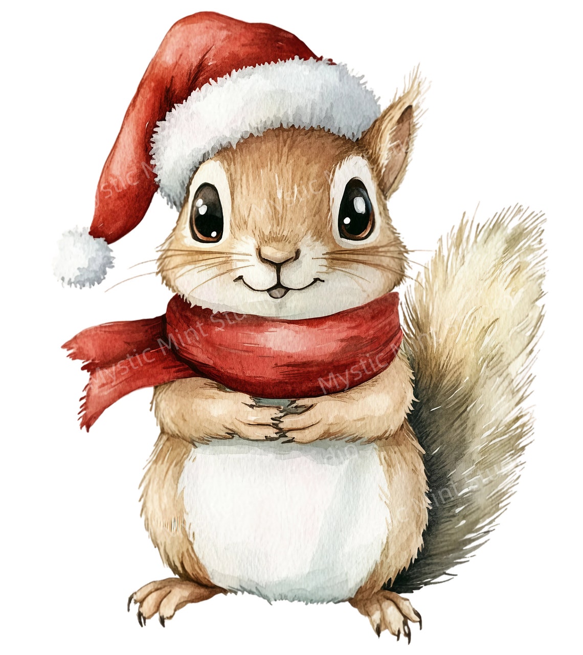 Woodland Christmas Clipart, Watercolor Winter Animals, 337 Pngs, Cute ...