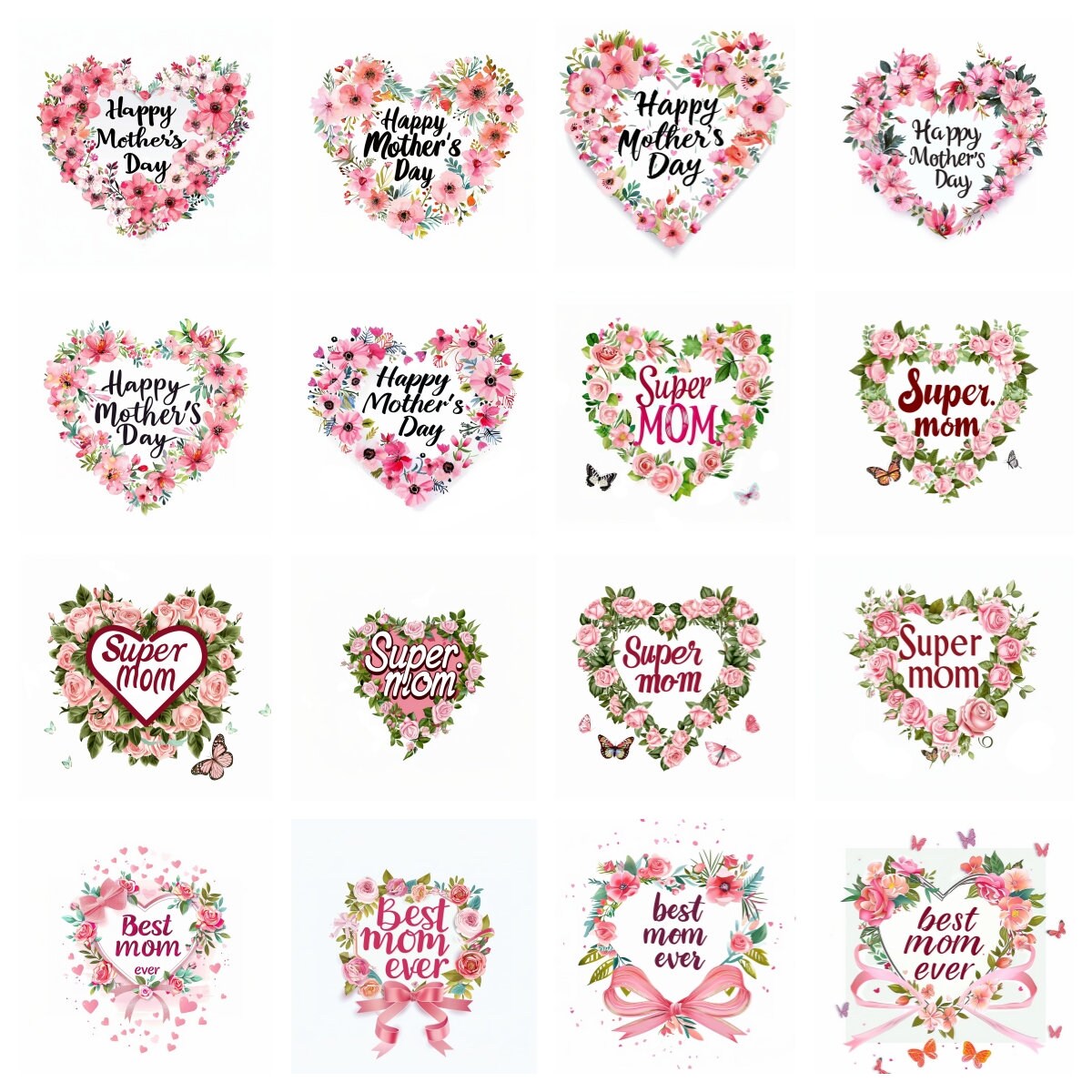 54 Mother's Day Floral Clipart Hand Painted Frames Borders for Crafts ...