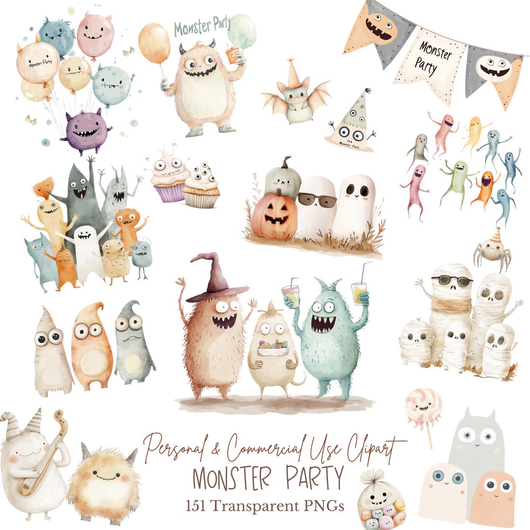 Cute Halloween Clipart | Kids Halloween Clipart | Cute Monster Clipart ...