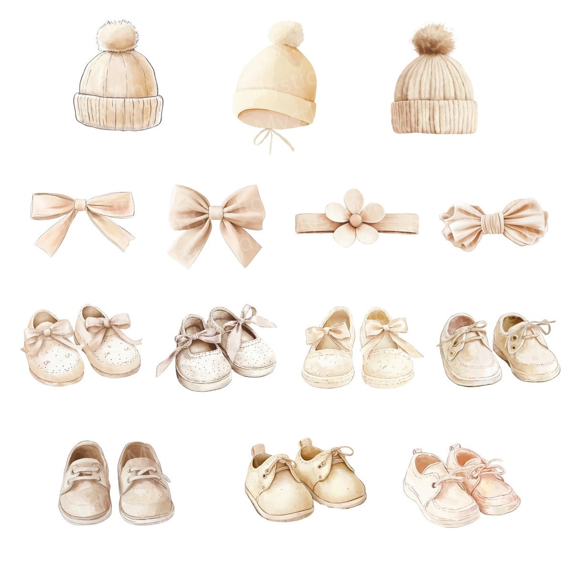 Watercolor Boho Baby Clipart | Neutral Nursery Clipart L Baby Shower ...