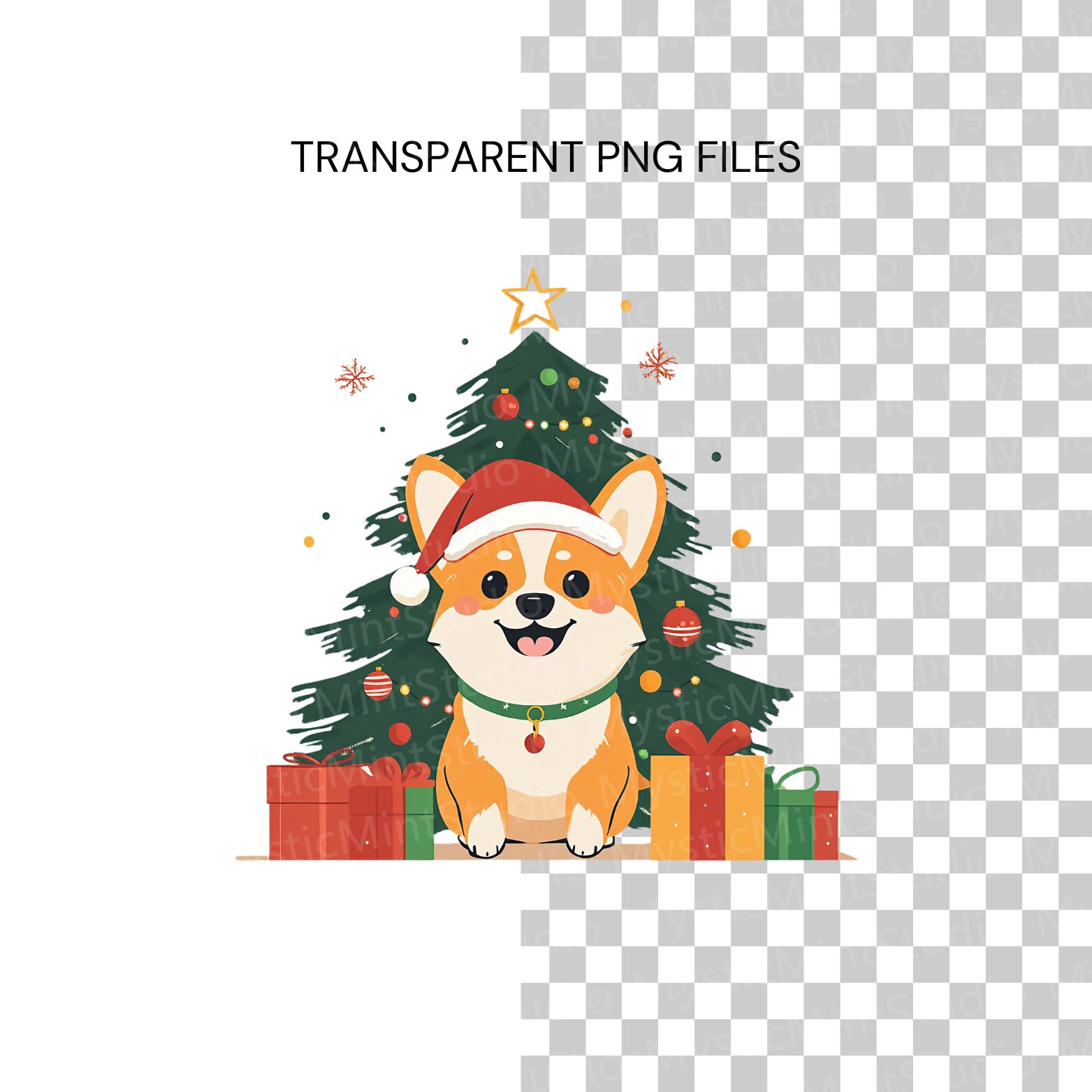 Christmas Corgi Clipart,festive Corgi Dog Clipart,holiday Corgi Clipart ...