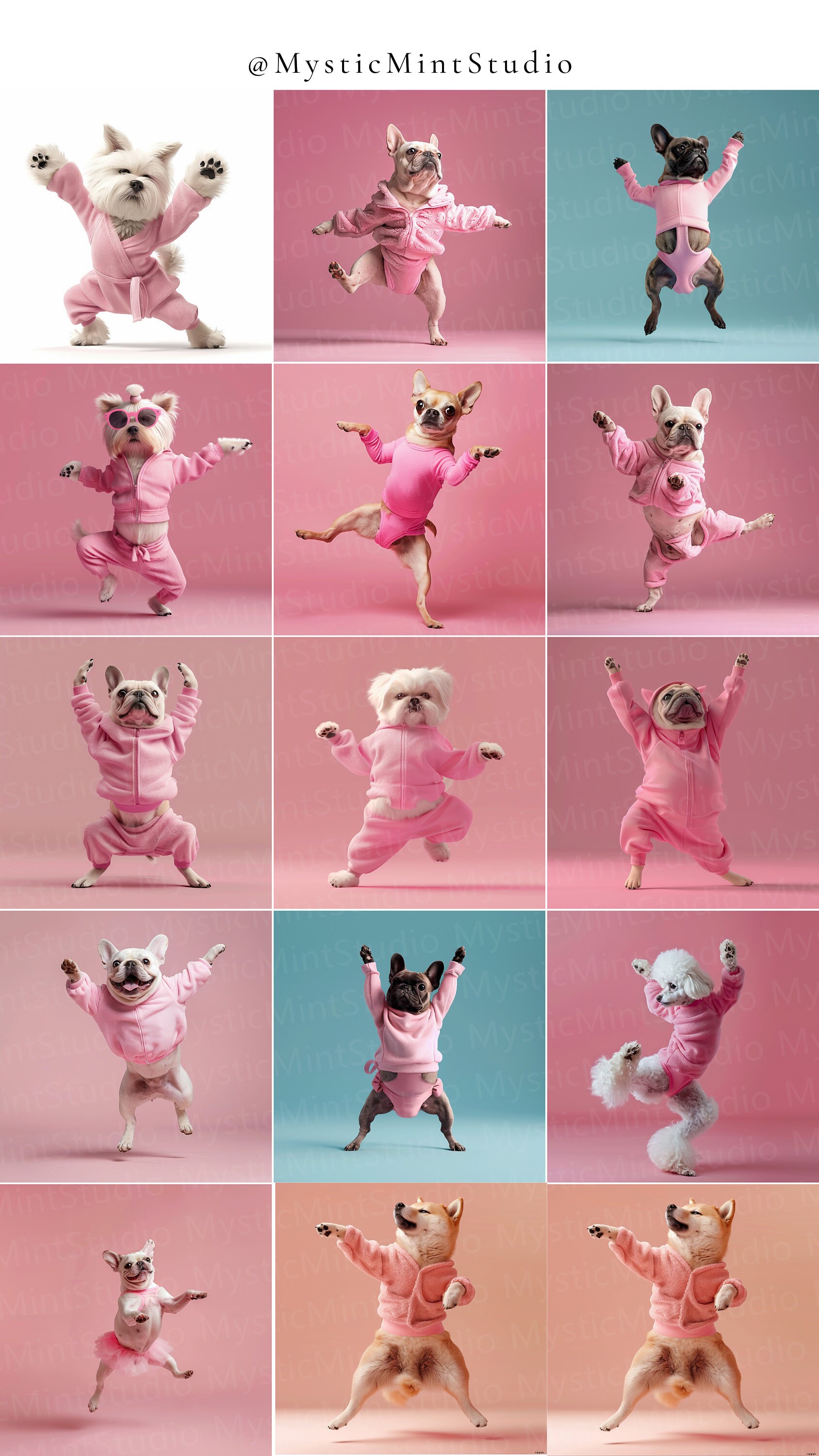 29 Funny Dancing Dogs Collection: High-quality PNG JPG Digital Bundle ...