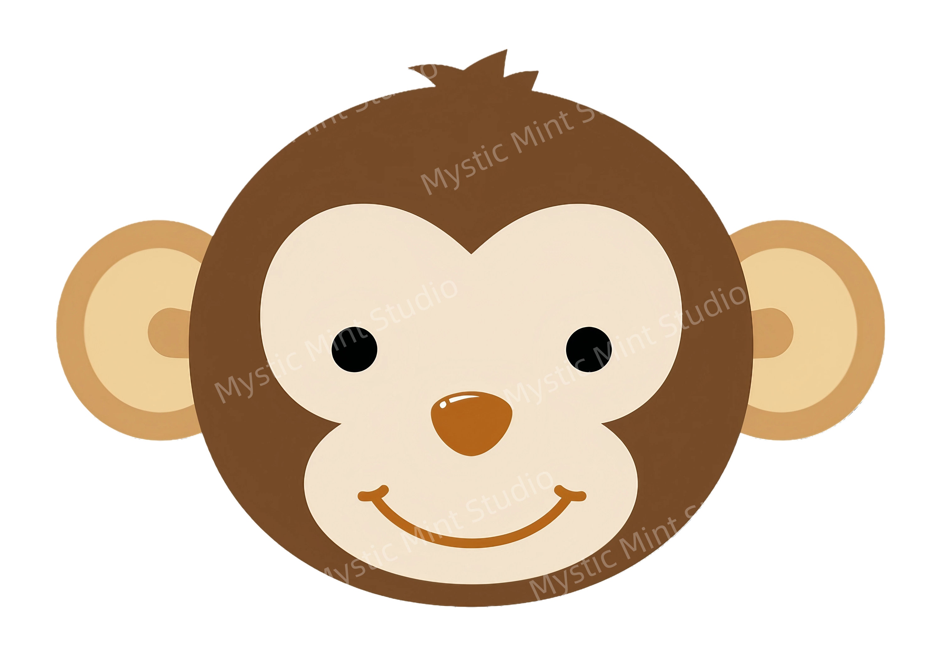 Cute Animal Face Clipart Collection 60 PCS PNG & JPG Baby Animal Head ...