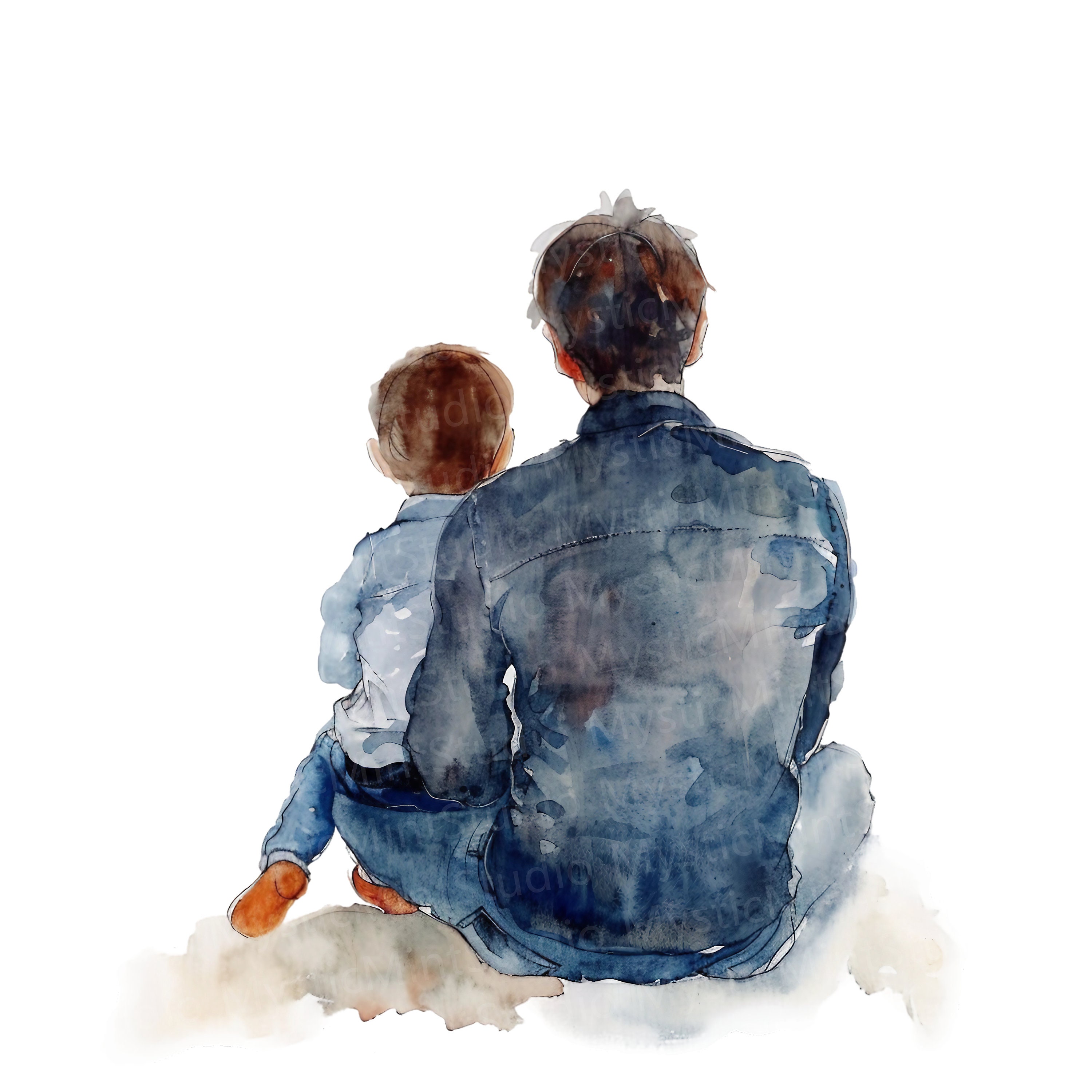 59 Happy Father's Day Watercolor Clipart Bundle for Crafts Gifts Father ...