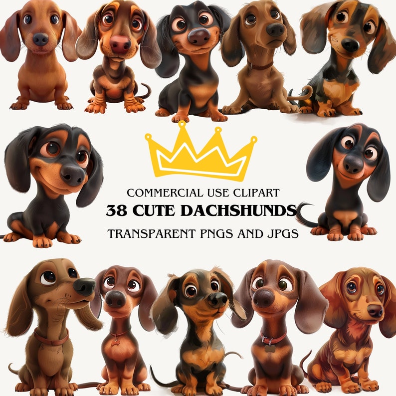 Dachshund Clipart, Sausage Dog Clipart, 38 High-resolution Pngs and ...