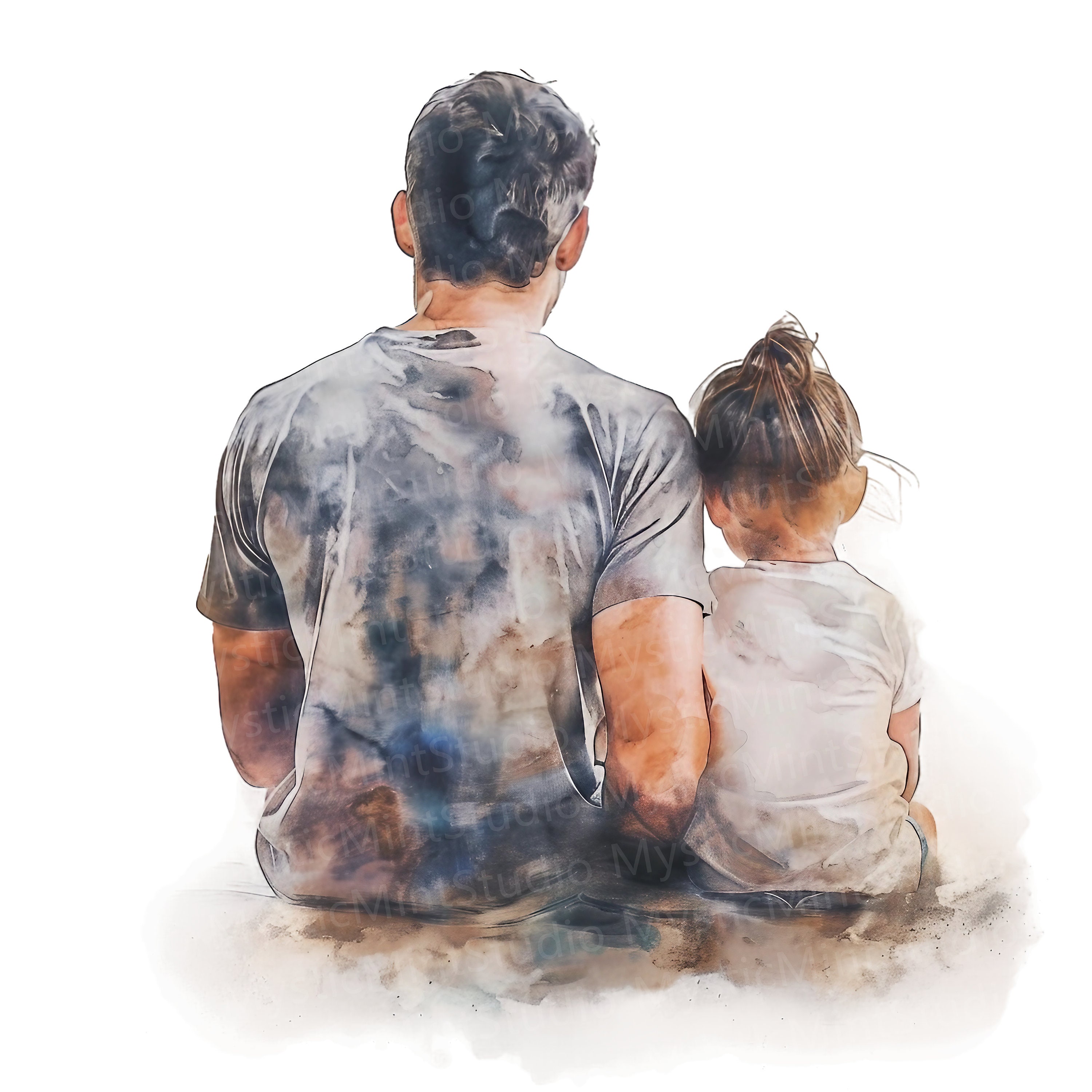 59 Happy Father's Day Watercolor Clipart Bundle for Crafts Gifts Father ...