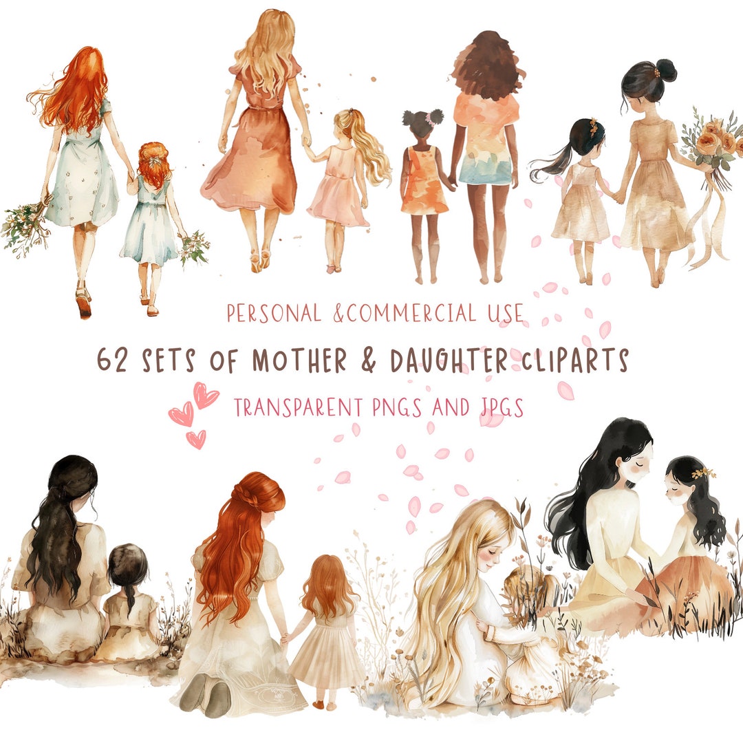 62 Happy Mother's Day Watercolor Clipart Bundle for Crafts Gifts Mother ...