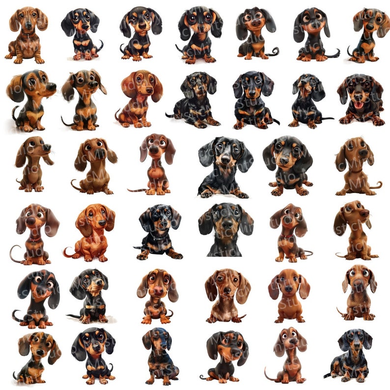 Dachshund Clipart, Sausage Dog Clipart, 38 High-resolution Pngs and ...