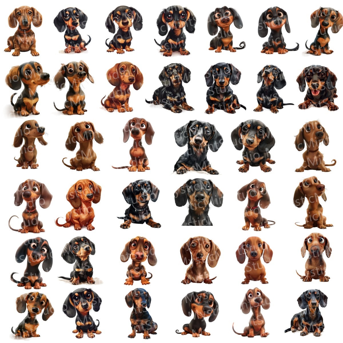 Dachshund Clipart, Sausage Dog Clipart, 38 High-resolution Pngs and ...