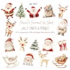 Christmas Santa Heart Clipart: Whimsical Holiday Graphics (digital ...