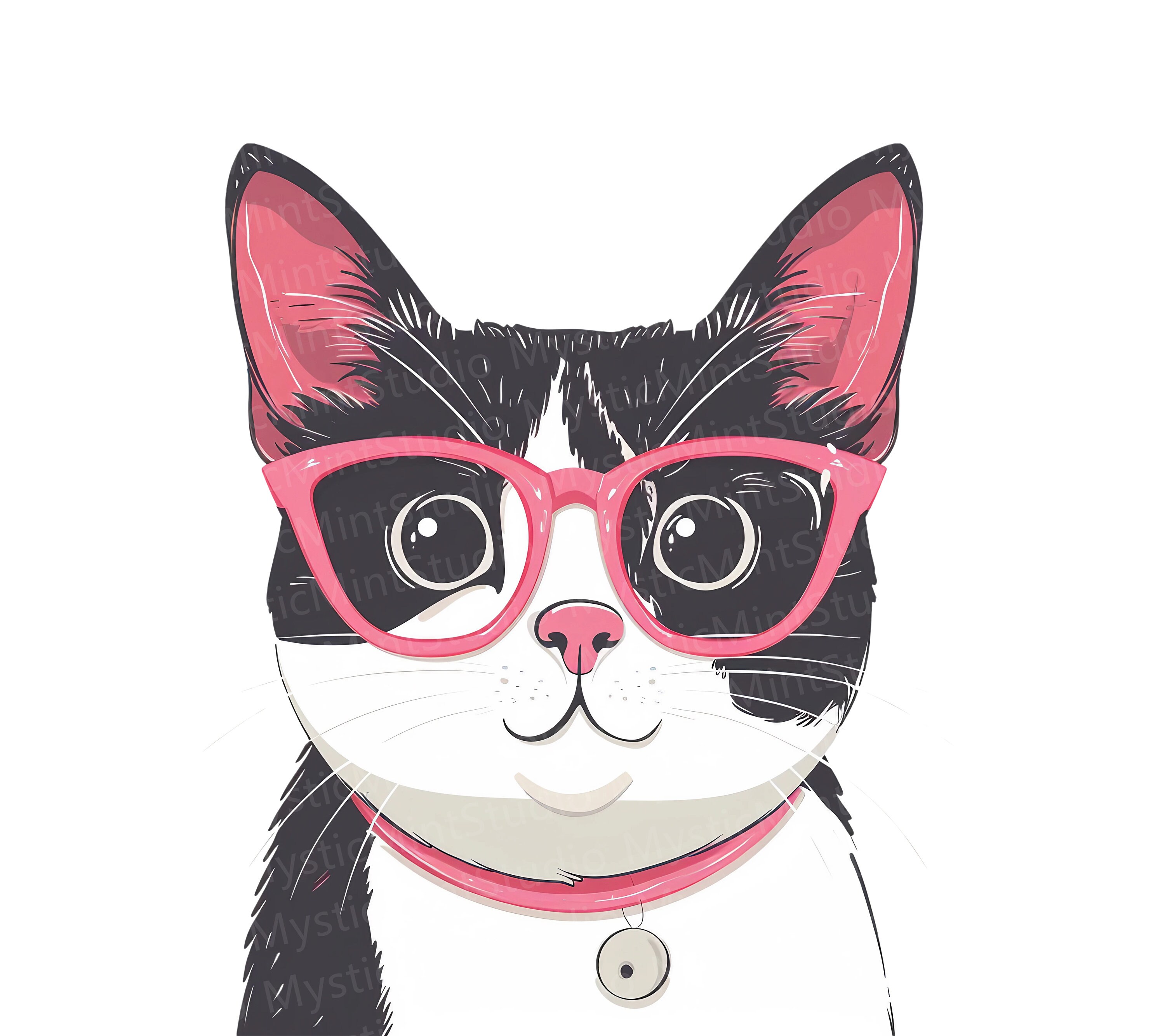 71 High-quality PNG and JPG Cute Cats Kitties Wearing Glasses Clipart ...